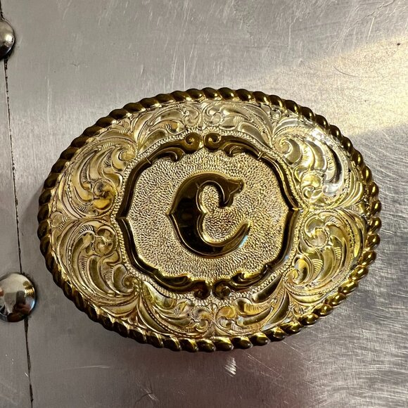 Crumrine | Accessories | Vintage Crumrine Belt Buckle With The Letter C ...